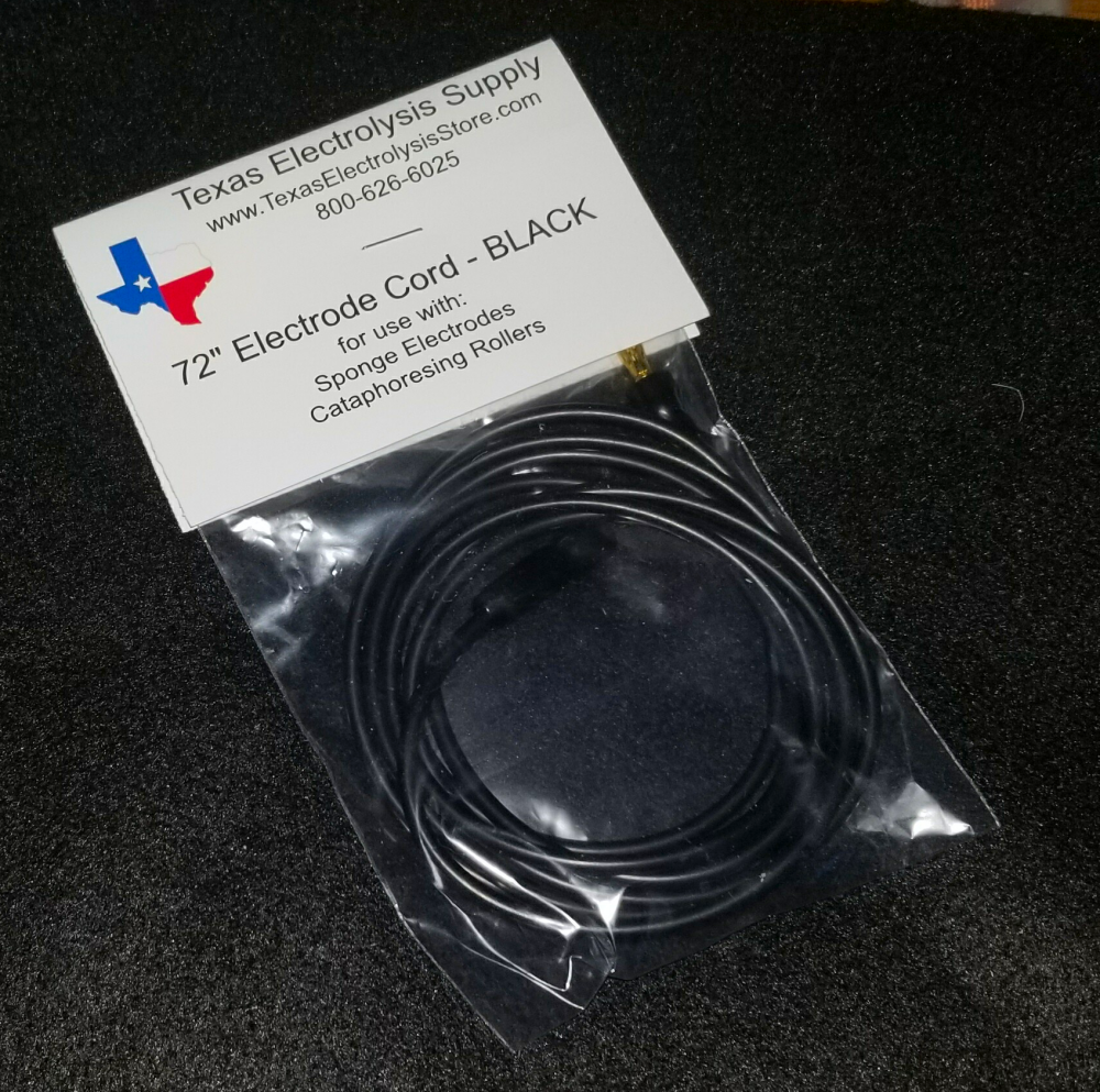 Electrode Cord - BLACK [NC12P] - $29.00 : Texas Electrolysis Supply ...